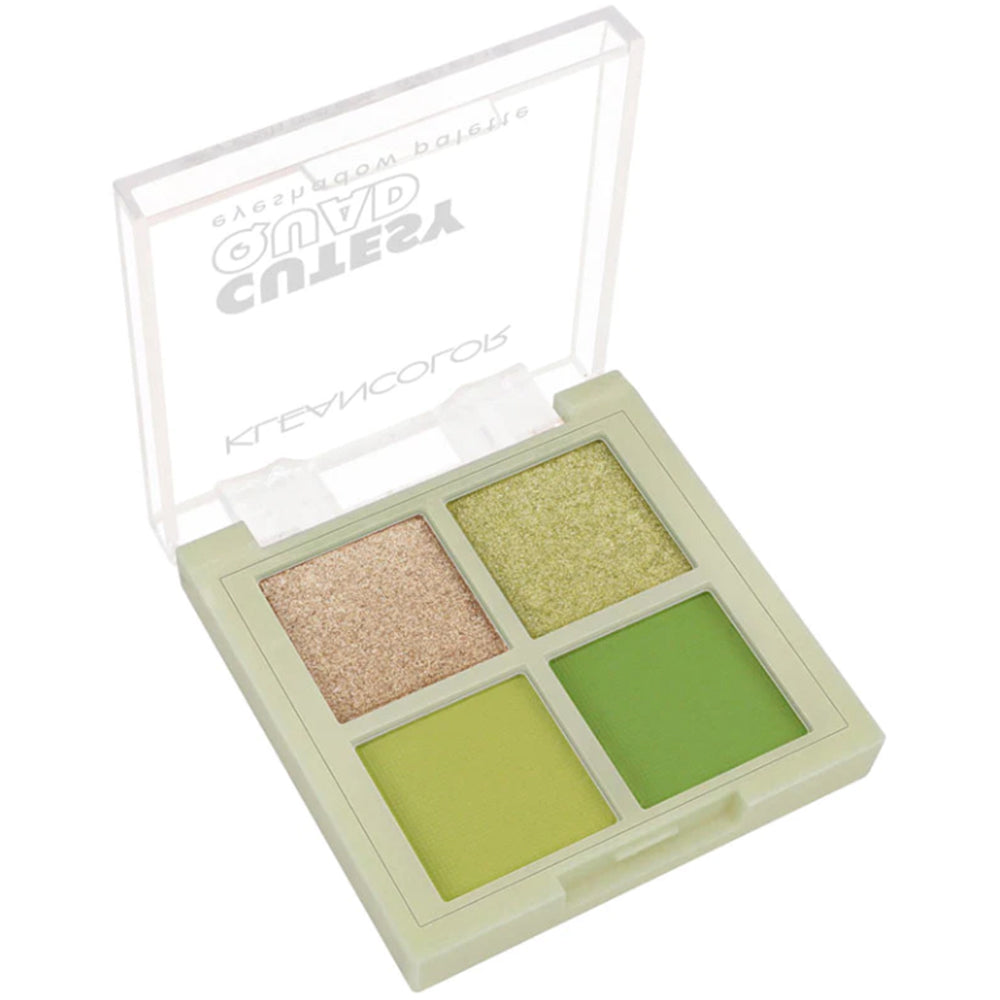 KleanColor Cutesy Quad Eye Shadow Palette- GREEN – Bluegrass Bling