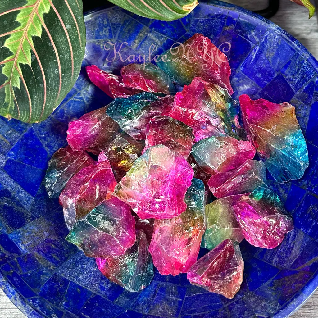 Raw Rainbow Aura Quartz Crystal 1PC. – Bluegrass Bling